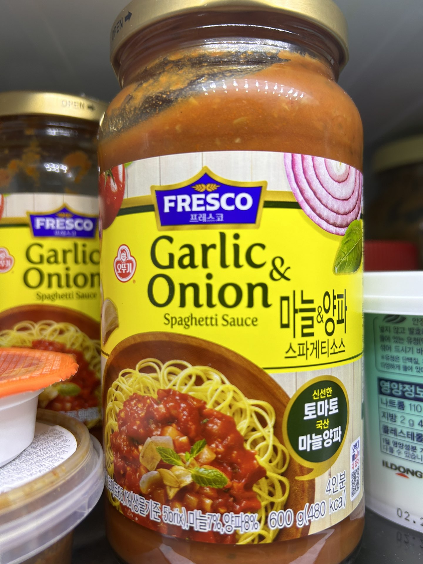 오뚜기 프레스코 스파게티 소스 마늘양파 600g | 배민스토어